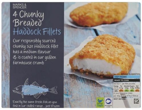 Marks&Spencer 4 Breaded Chunky Haddock Fillets