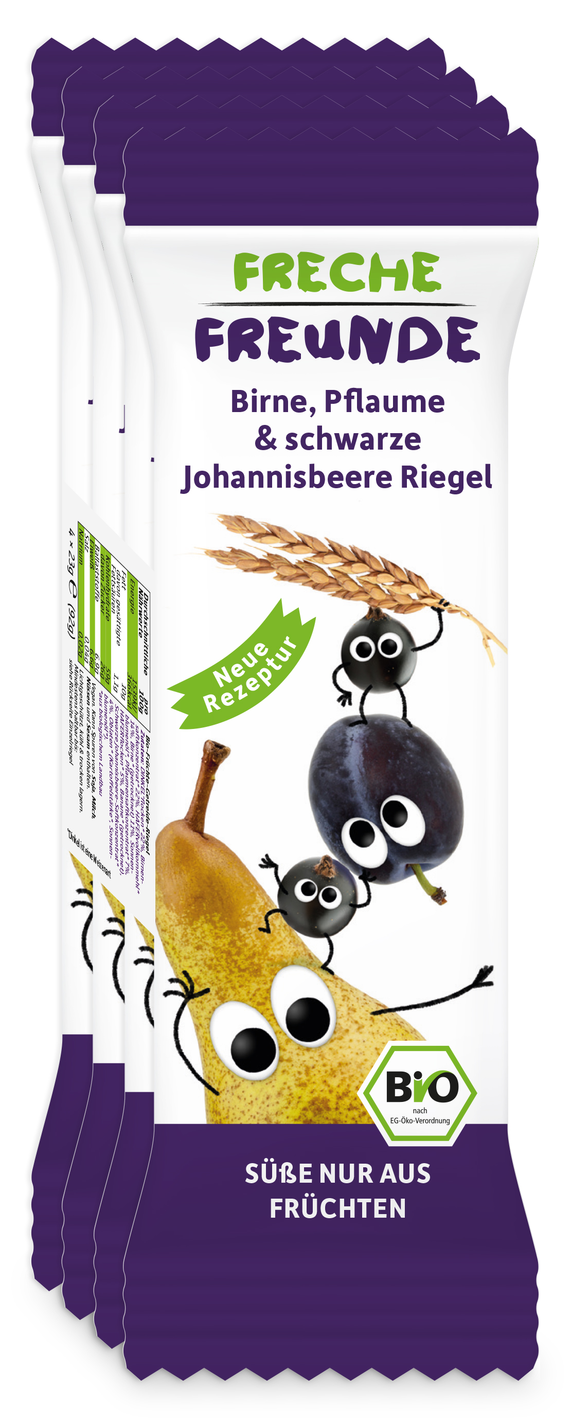 Freche Freunde BIO Frecher Getreideriegel Birne, Pflaume & Schwarze ...