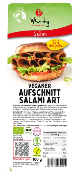 Wheaty BIO Veganer Aufschnitt Salami Art