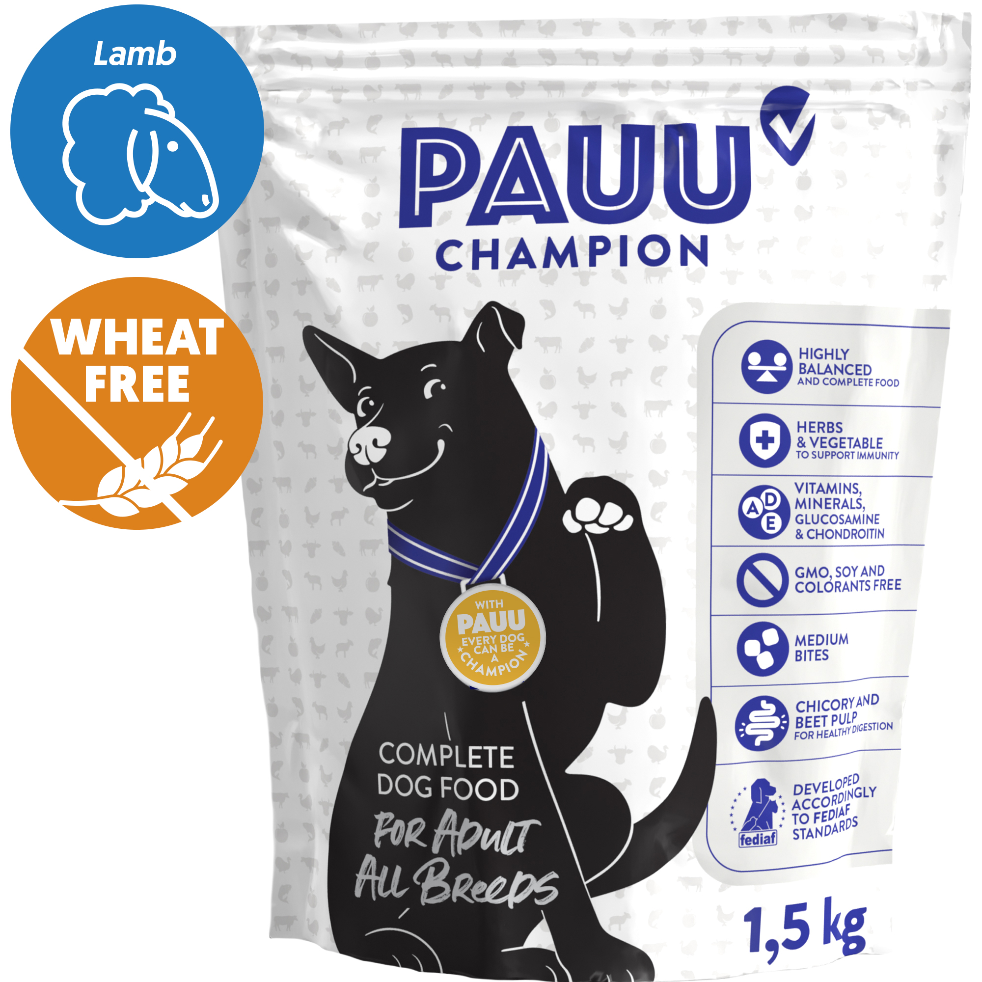 Pauu Sensitive Hundefutter mit Lamm und Reis GLUTENFREI