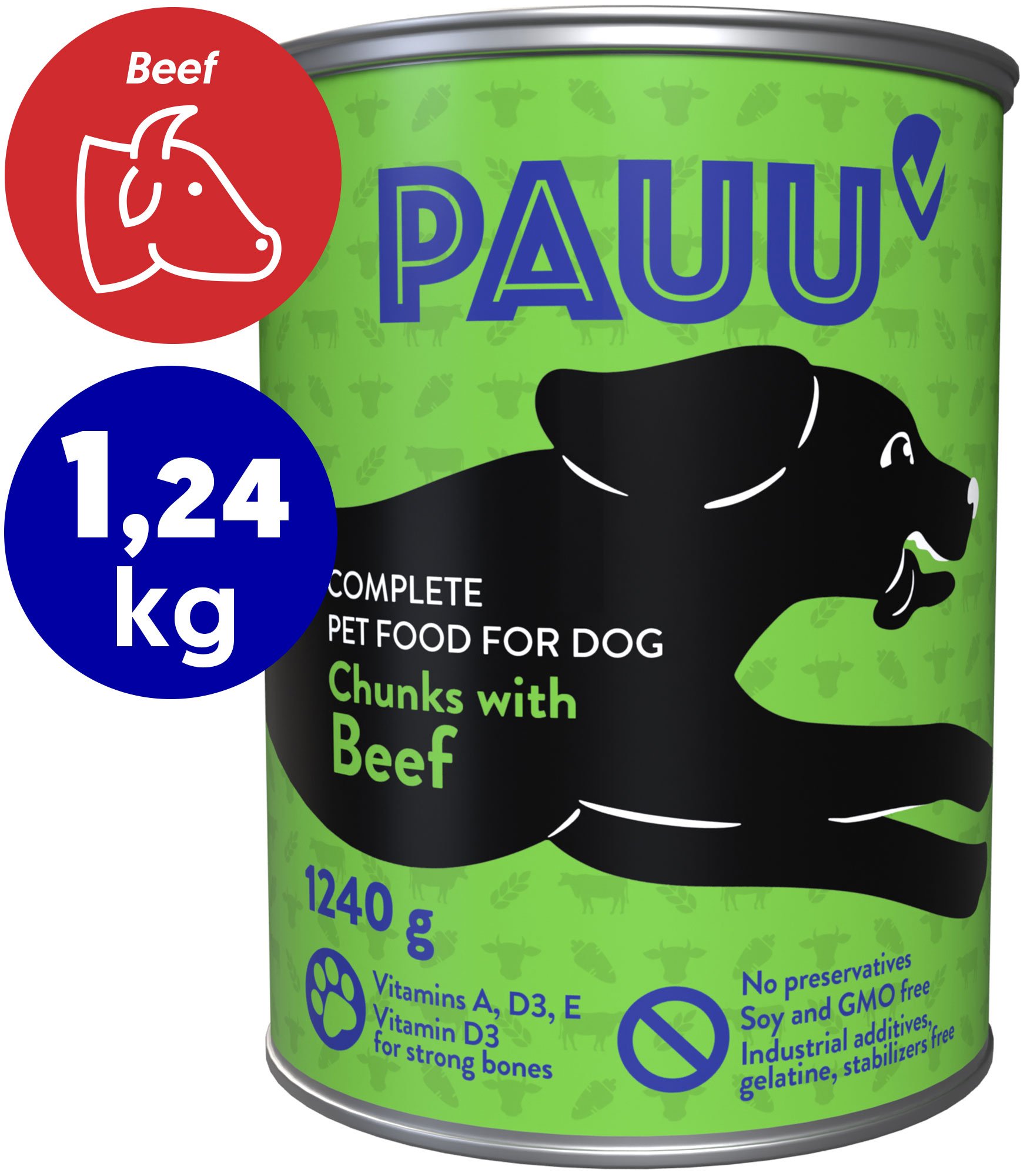 Pauu Hundefutter mit Rind in Sauce