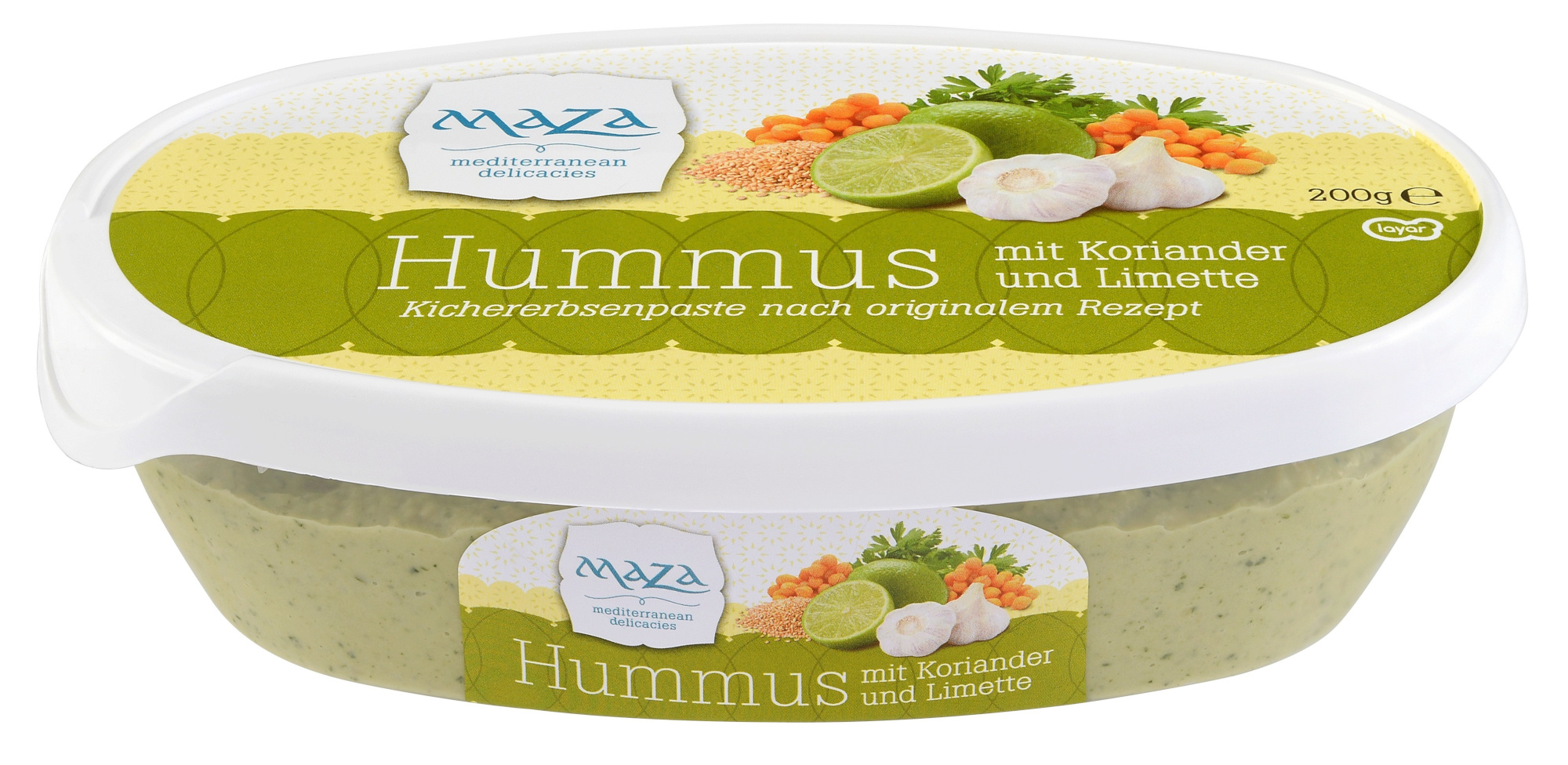 Maza Hummus mit Koriander und Limette