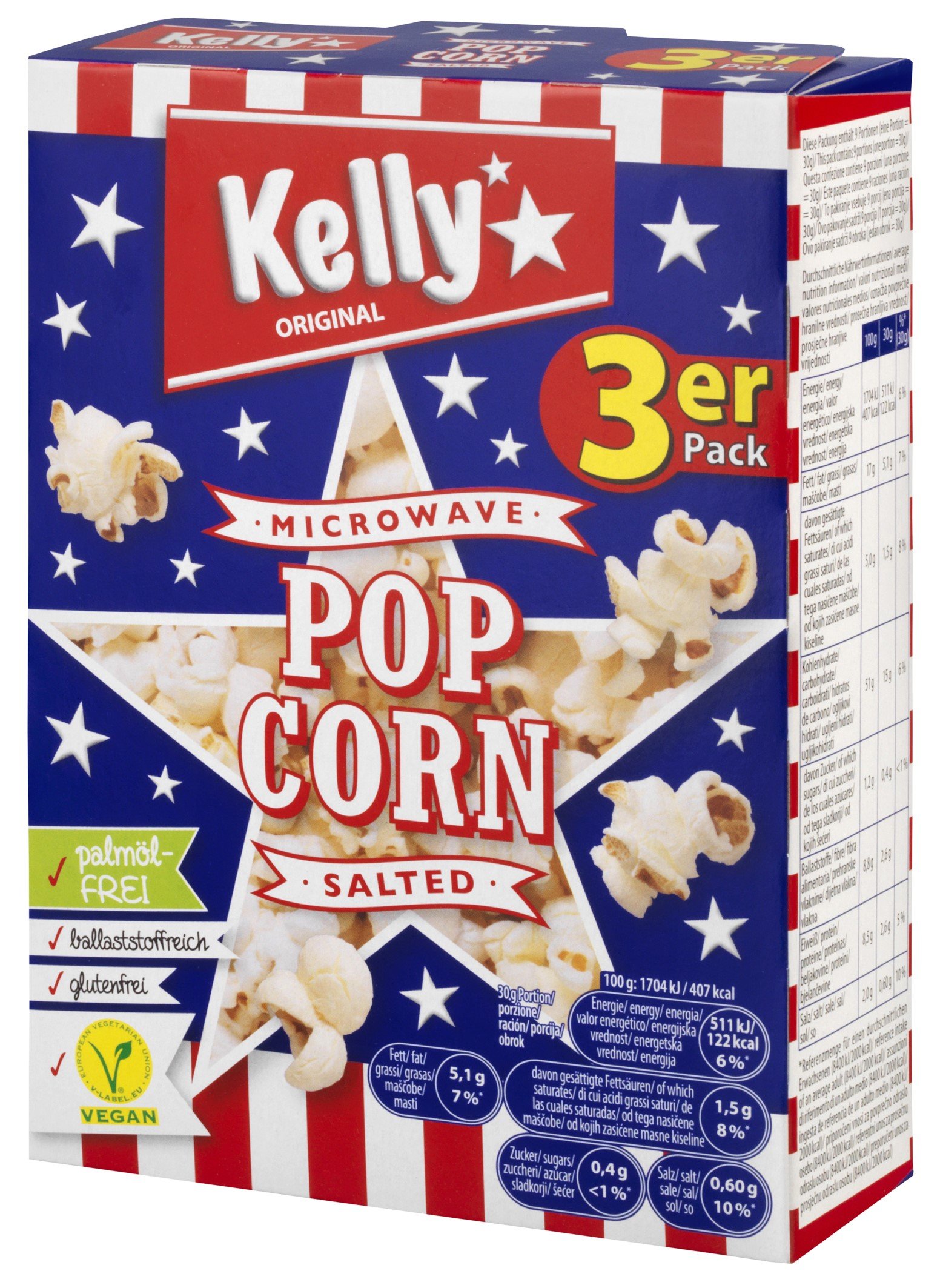Kelly's Microwave Golden Popcorn salted